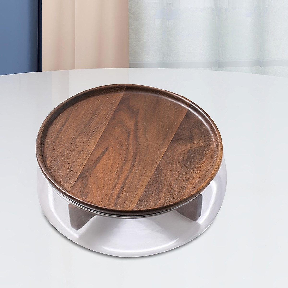 DimyFew Food Storage Container Nut Serving Bowl with Lid Meal Prep Container Nuts Storage Box for Dessert Fruit Snack Family Dinner, No Knob with Divider