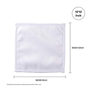 PYD Life 12 Pack Sublimation Blanks White Towel 12 Inch Bathroom Face Hand Towel Kitchen Tea Dish Drying Cotton High Absorbent Polyester Towel for Heat Press Transfer Print