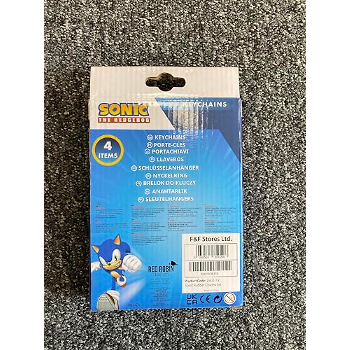 Sonic The Hedgehog Keyrings for Kids Knuckles Shadow Tails Rubber Boys Keyrings Collectables 4 Pack Mini Figures Keychain Set Gamer Gifts for Boys