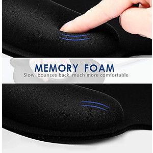 Ergonomic Mouse Pad 3 Pack with Wrist Rest Support, Round Gaming Mousepad with Smooth Surface & Non-Slip Rubber Base for Computer, Laptop, Office, Comfortable Memory Foam for Wrist Cushion