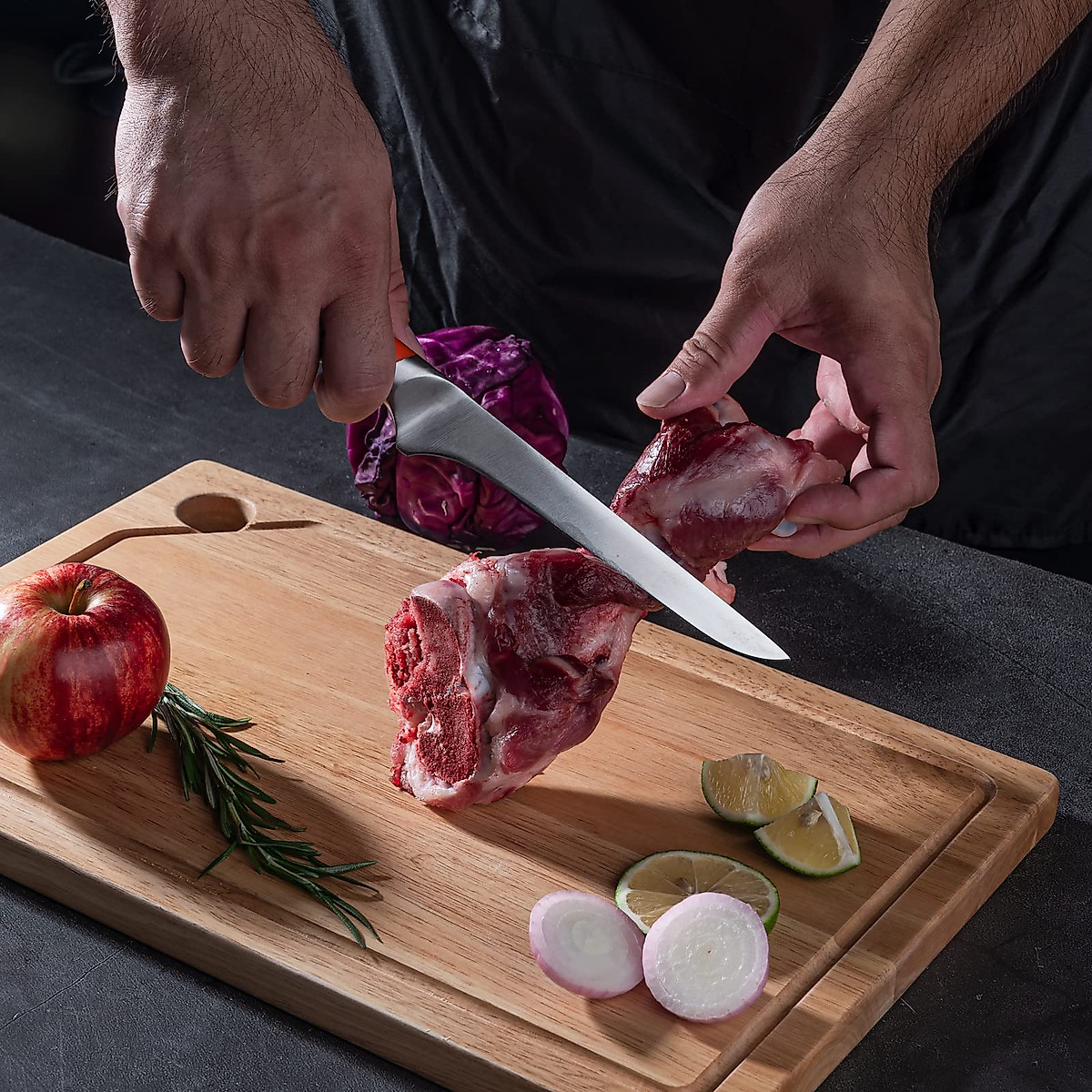 TJ POP Boning Knife, Ultra Sharp Fillet Knife for Fish and Meat, Full-tang Designed, 6 Inch Blade German HC Steel, Comfort Grip Non-slip Handle