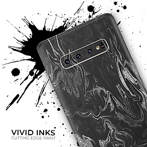 DesignSkinz Black & Silver Marble Swirl V1 Protective Vinyl Decal Wrap Skin Cover Compatible with The Samsung Galaxy S20 (Screen Trim & Back Glass Skin)