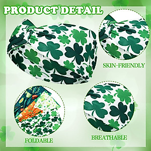 Giegxin 10 Pcs Halloween Headband for Women Wide Knotted Elastic Pumpkin Hairband Skull Head Cosplay Halloween Decoration(Shamrock)