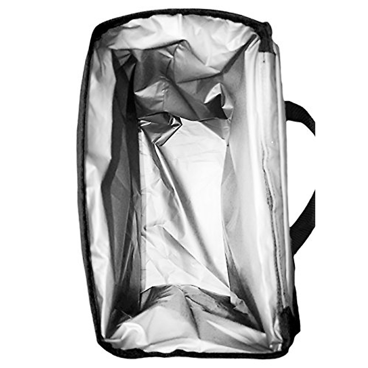 Earthwise Insulated Grocery Bags Reusable Heavy Duty Nylon Thermal Cooler Tote Leakproof with Zipper Closure Keeps Food Hot or Cold Great for Food Delivery Ubereats, Doordash, Grubhub (Black)