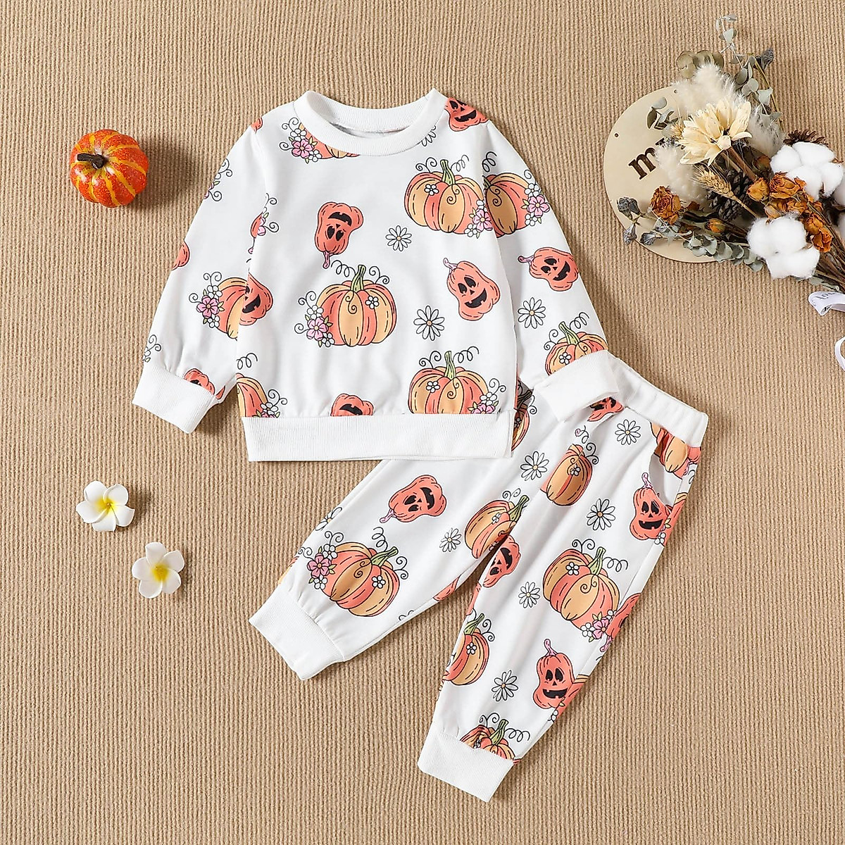 Toddler Halloween Costume Fall Baby Clothes Unisex Crewneck Long Sleeve Pumpkin Top and Pants Cute Two Piece Outfit Mis Pedidos Amazon Gift Card Renacimiento Ropa