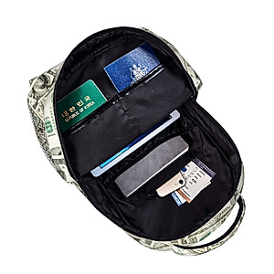 Qurdtt Funny US Dollar Money Backpack Travel Backpack Casual Hiking Daypack for Men Women