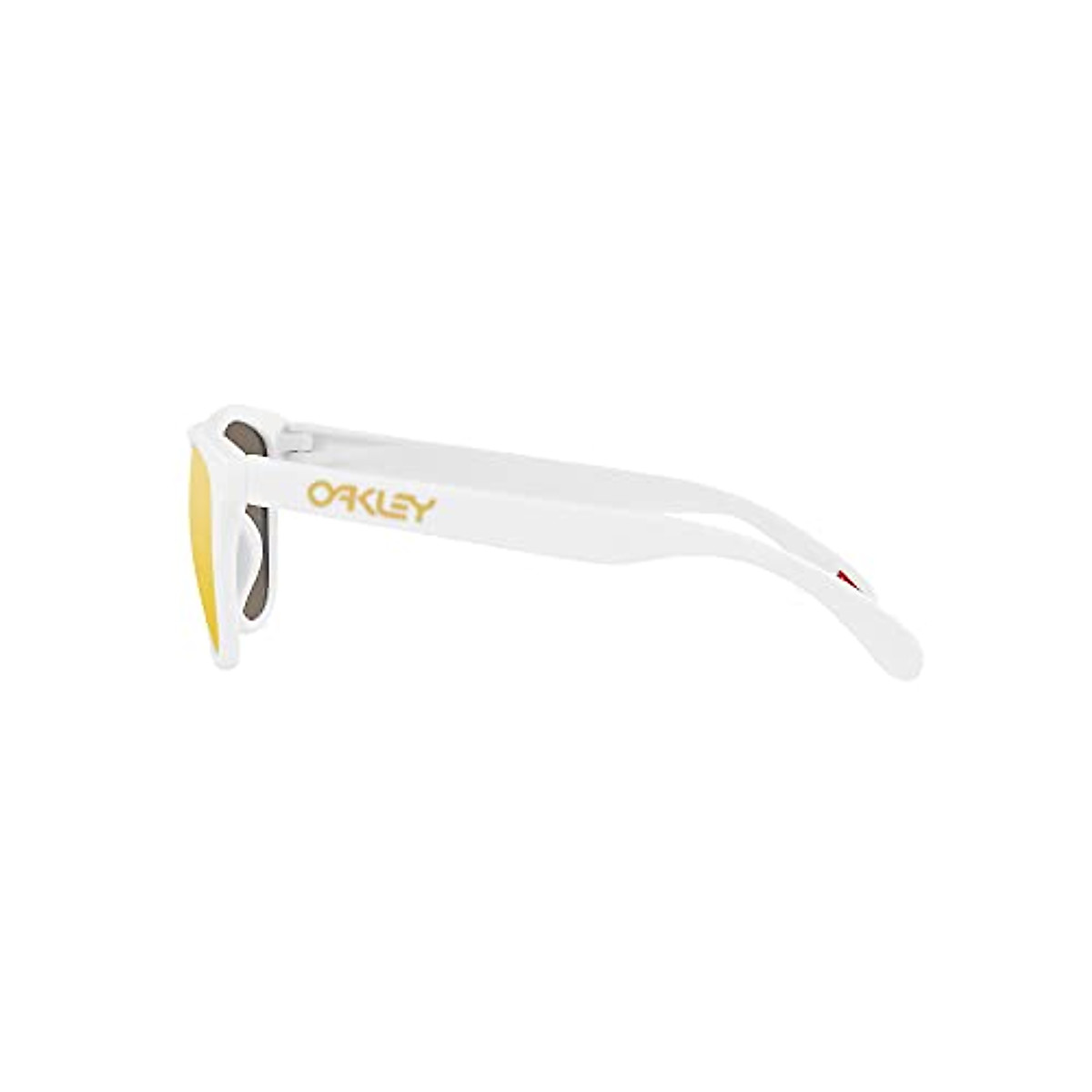Oakley Men's OO9245 Frogskins Low Bridge Fit Square Sunglasses, Matte White/Prizm 24K Polarized, 54 mm