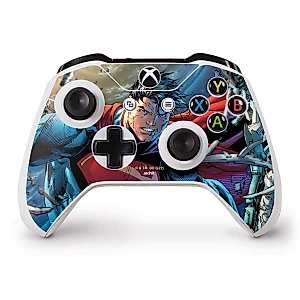 Skinit Decal Gaming Skin Compatible with Xbox One S Controller - Officially Licensed Warner Bros Comic Superman Design