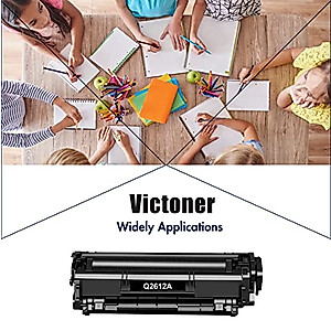 12A Black Toner Cartridge 4 Pack Compatible Replacement for HP 12A Q2612A Toner Cartridge for HP Laserjet 1010 1012 1015 1018 1020 1022 3015 3020 3030 3050 3050Z 3052 3055 Printer High Yield