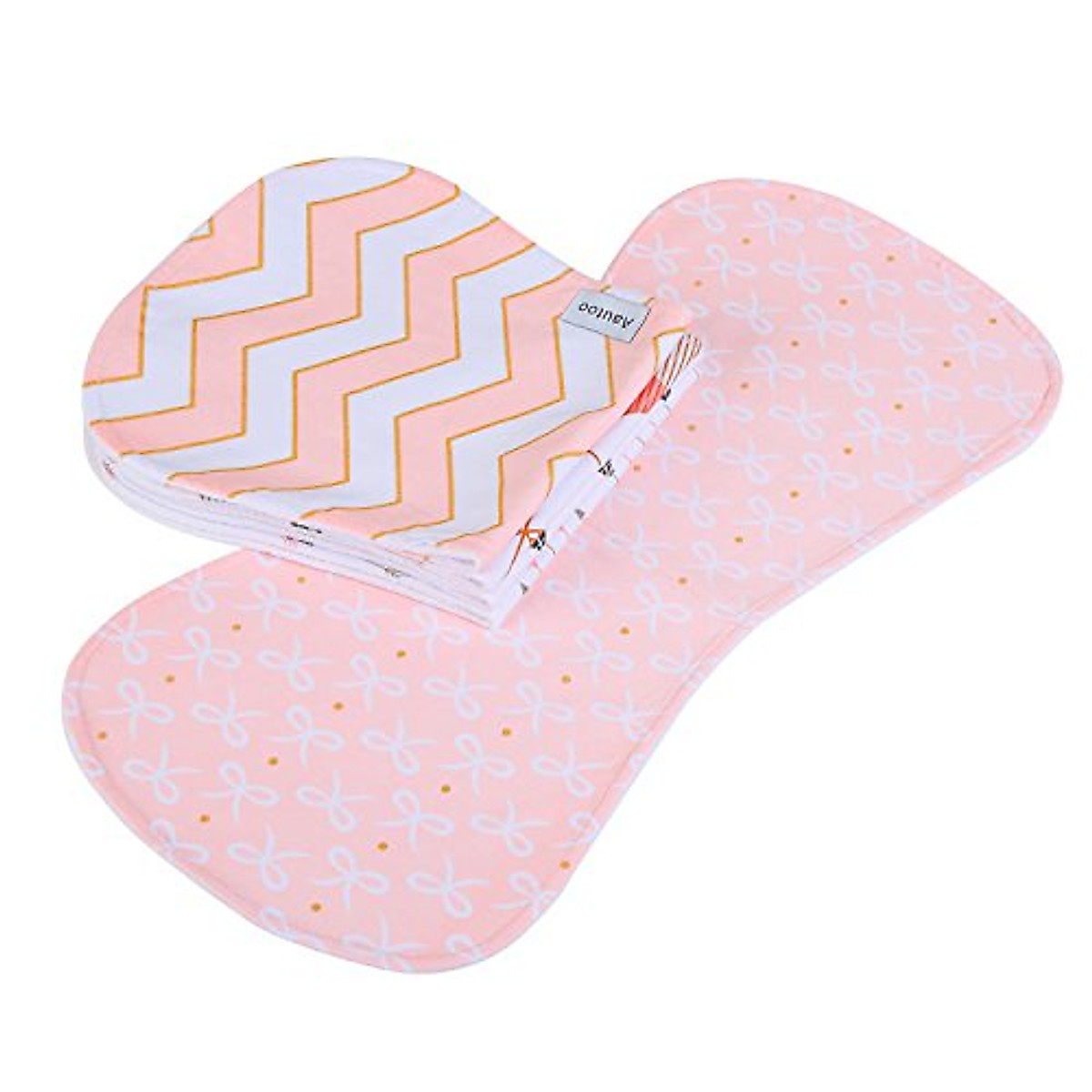 Aautoo Baby Burp Cloths for Girls 5 Pack Burp Cloths Towel Burping Rags for Babies Newborns Baby Shower 100% Super Absorbent Organic Cotton Soft Triple Layer