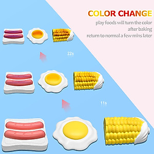 Toy Air Fryer, Play Kitchen Accessories Set for Toddlers, Kids Kitchen Playset w/ Music & Color Changing Foods, Toy Kitchen Interactive Pretend Play Toys Set, Christmas Birthday Gift for Boys Girls