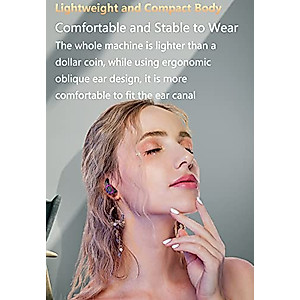 True Wireless Earbuds Smallest Mini Ear Buds IPX7 Waterproof Sport Headphones Tiny Sleep Earphones 180H Long Battery Life with Microphone LED Lightweight for Running Cycling Sleeping Android iOS