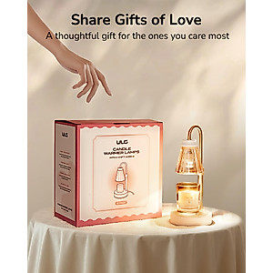 ULG 2-Pack Candle Warmer Lamp with Dimmer, Lamp Candle Heater with 4 Bulbs for 3 Wick Candles, Height Adjustable Candle Melter Light for Scented Wax, for Her/Mom, Amber