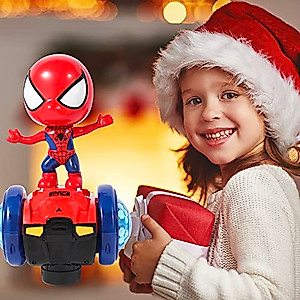 TOYLEMSAN Dancing Spider Robot Toys Interactive Musical Super Héró Car Toy Flashing Lights Intelligent Interactive Educational Robot for Chirldent Day Birthday Gift Boys Girls Age 2 3 4 5 6 7 8 (Red)