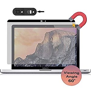 Easy On/Off Magnetic Privacy Screen Filter,with camera slide cover for MacBook Pro 15 inch Touch Bar/Non-Touch Bar- Anti Glare by GeckoCare (15-inch MacBook Pro Late 2016 Including Touch Bar)