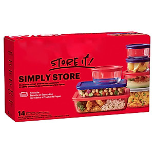 24 Piece Food Storage Containers Set with Easy Snap Lids (12 Lids + 12 Containers) - Glass Containers for Pantry