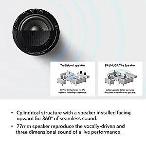 BALMUDA The Speaker | Portable Bluetooth Speaker | Clear 3 Dimensional Sound with Light Features