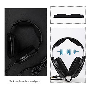 Headband Pad in Sponge Head Pad Replacement Cushions Pad Headband Cover with 2 Section Sponge in Black Compatible with Sennheiser HD650 HD660S Earphones
