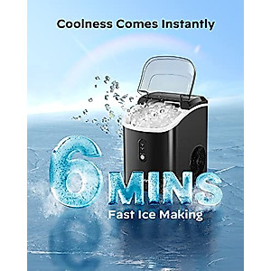 Nugget Ice Maker Countertop - 33lbs/24H, Silonn Pebble Ice Maker Machine with Self-Cleaning Function, Ice Makers for Home Kitchen Office