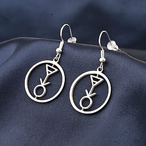 The Owl House Inspired Gift Plant Glyph Charm Earring for Her Owl House Fans Gift (Plant Glyph Earring)