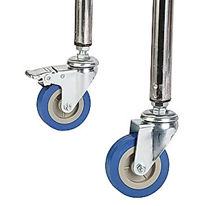 Baoz 2 Layers Lab Serving Cart Stainless Steel Utility Rolling Carts Medical Clinic Trolley with Silent Omnidirectional Lockable Wheels for Laboratory, Hospital, Dental, Restaurant Hotel and Home Use