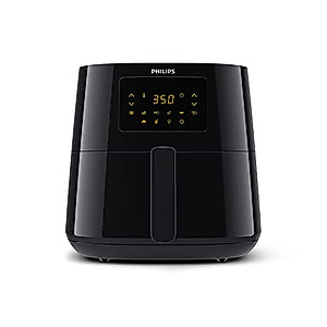 Philips Essential Airfryer XL 2.65lb/6.2L Capacity Digital Airfryer with Rapid Air Technology, Easy Clean Basket, Black- HD9270/91