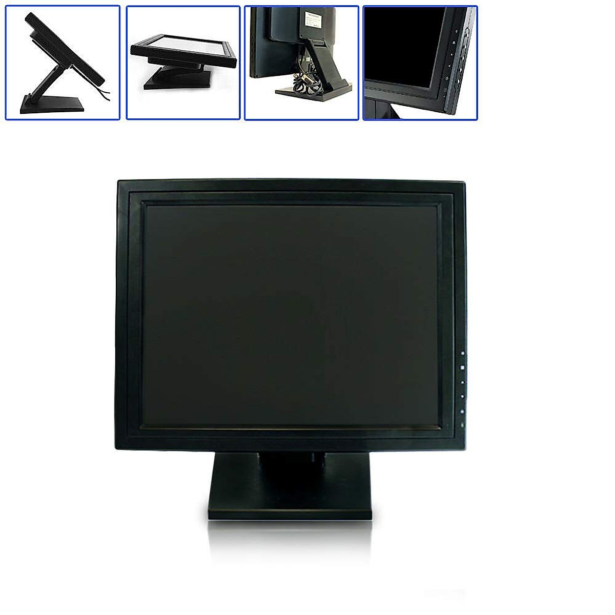 PC POS Monitor-15 inch Touchscreen PC POS Monitor-Cash Register VGA+Stand-LED Backlit Multi-Touch Monitor-LCD-Anzeige Display for Bar Restaurant (Touch-Screen Cash Register)