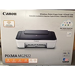 Canon PIXMA MG2922 Wireless All-in-One Inkjet Printer, 4800 x 600 dpi - Blue Finish