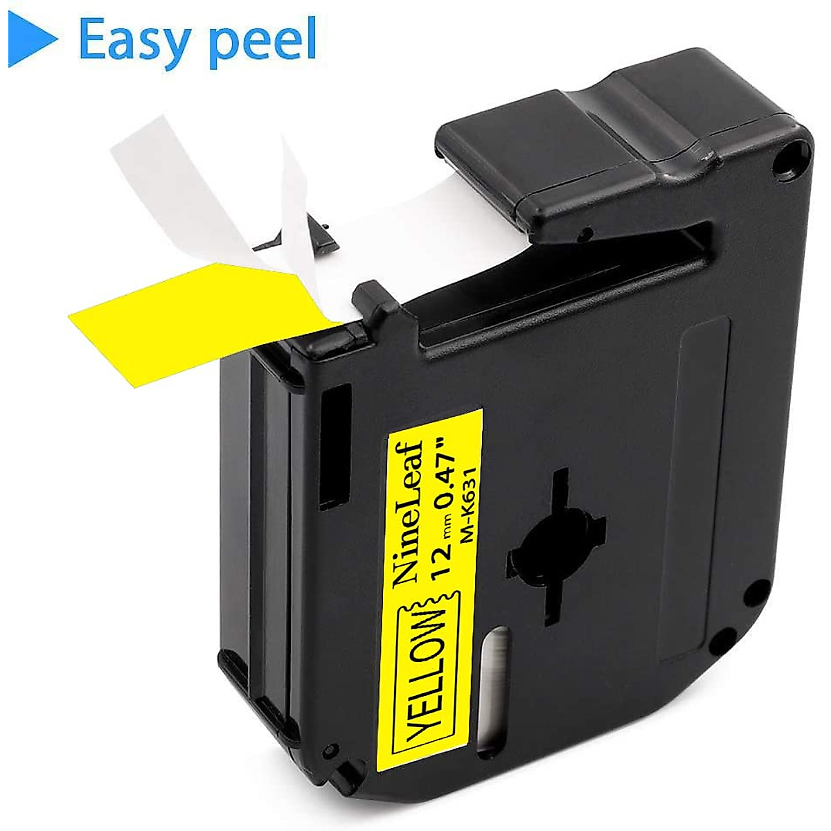 NineLeaf Compatible for Brother P Touch M Tape M-K631 MK631 M631 12mm 0.47'' Yellow Label Tape Work with Ptouch PT-M95 PT-90 PT-70 PT-70SR PT-65 PT-85 PT-45 Label Maker Refills