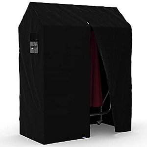 HANGERWORLD Clothes Rack Cover - 4ft Wide, Breathable Nylon, Black with Zipper (Cover Only)