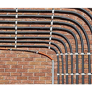 Attmu 500 Pack Cable Clips White Cable Wire Clips ​Management with Steel Nails 4mm 6mm 8mm 10mm 12mm Ethernet Cable Nails Round Cable Wire Tacks for Cat6 Rg6, Rg59, Rj45 Cable, White