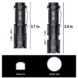 5 Pack SK-68 3 Modes Handheld Mini Cree Q5 LED Flashlight Torch Tactical Lamp 7w 300lm Adjustable Focus Zoomable Light