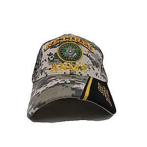 U.S. Army Retired Digital Camo Camouflage Shadow Black Embroidered Cap Hat
