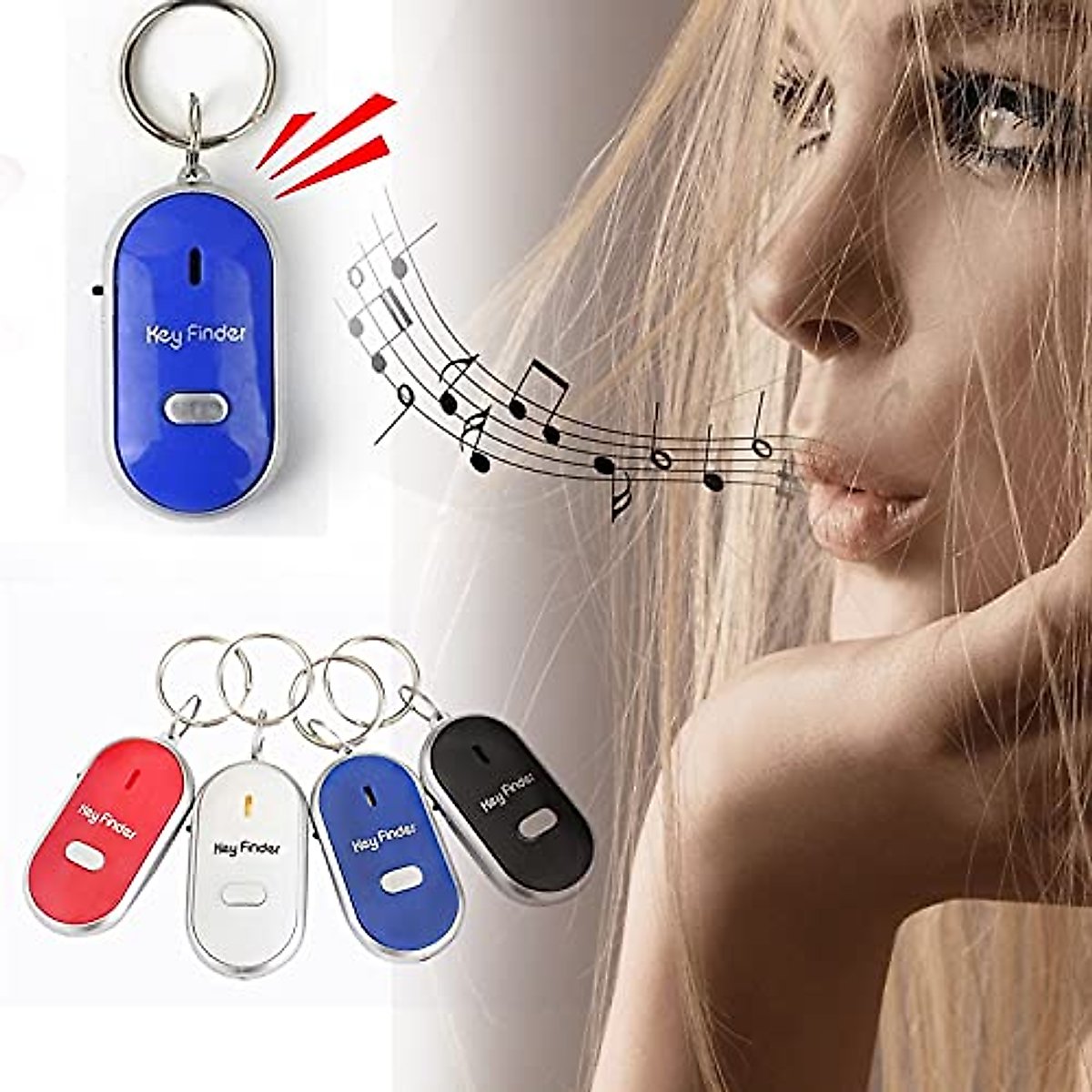 1 Pieces Key Finder KeyTag LED Light Remote Sound Control Lost Key Finder with 1 Pieces Keychains Key Locator Device Phone Keychain for Child Elderly Pet Luggage