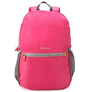 Packable Daypack - Evecase Lightweight Water Resistant Outdoor Hiking Backpack -Pink