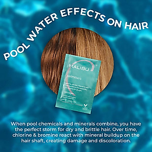 Malibu C Swimmers Wellness Remedy - Restoring & Hydrating Hair Care with Vitamin C Complex - Protects Hair Discoloration from Chlorine and Pool Elements (12 Packets)