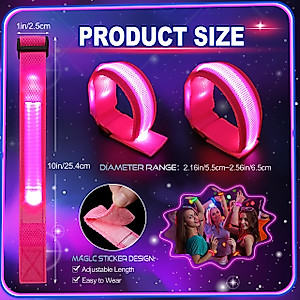 GIFTINBOX 12/6 PCS LED Light Up Bracelets for Kids Adults, LED Glow Flashing Arm Wrist Bands, Glow in The Dark Party Supplies for Night Events Halloween Safety Party Favors Concerts Rave Sports