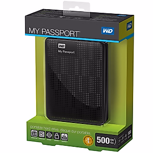 WD My Passport 320GB Portable External Hard Drive Storage USB 3.0 Black (WDBKXH3200ABK-NESN)