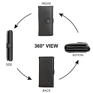 KELEEL Women's Wallet RFID Blocking Large Capacity Genuine Leather Trifold Ladies Purse Clutch Wallets Card Organizer