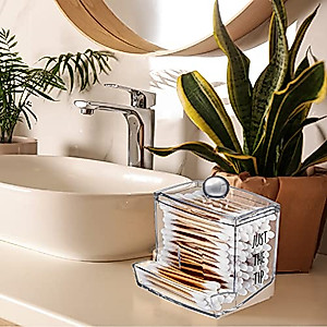 Gerrii 3 Pack Cotton Swab Dispenser, 10oz Cotton Ball Holder Canister Storage Container Bathroom Apothecary Jars with Lids for Rounds Cotton Ball Pad, Makeup Sponges, Hair Accessories