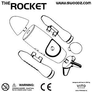 SWOODZ Wooden Toy Vehicles, Take Apart Rocket, Assembly Wooden Toys, Wooden Rocket, STEM Learning Gifts for 3 4 5 6 Year Olds, Kids, Toddlers, Boys, Girls, Children