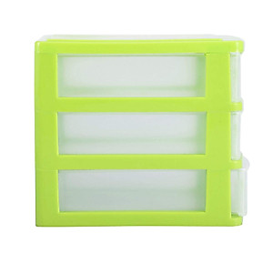 2 Layers Drawer Plastic Storage Dresser, Storage Box Container Case for Store Kitchen Bedroom Living Room(3 layers of green)