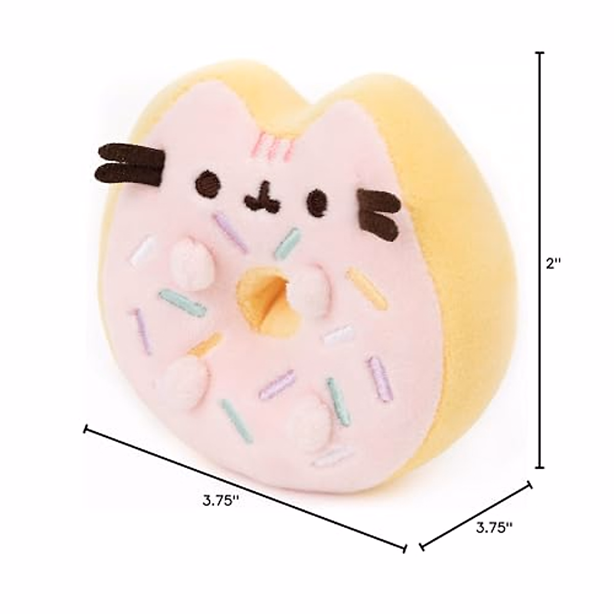 GUND Sprinkle Donut Pusheen Sweet Dessert Squishy Plush Stuffed Animal Cat Squishy and Satisfyingly Stretchy Fabric, for Ages 8 and Up, Pink and Mint, 4”