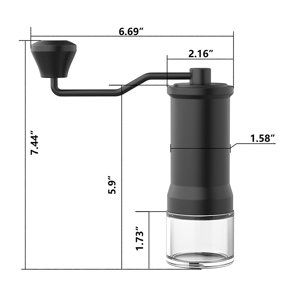 Manual Coffee Grinder, Stainless Steel Conical Burr Hand Coffee Grinder Mill, Adjustable for Fine/Coarse Grind, Perfect for Home and Camping