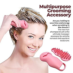 WeeCosy Hair Shampoo Brush Anti Cellulite Massager Scalp Care Hair Brush with Soft Silicone Scalp Massager (Pink)