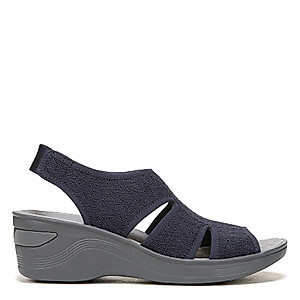 BZees Womens Daytona Slip-On Wedge Sandal Navy Blazer 6.5 M