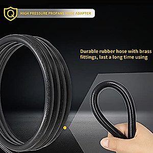 LONGADS 10FT Propane Hose Adapter 5lb to 100lb,High Pressure Propane Adapter Hose for Camping Stove, Outdoor Heater, 1 LB Portable Grill to LP Cylinder POL Connection