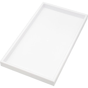FindingKing 3 White Plastic Stackable Jewelry Display Trays w/White Inserts (72 foam ring display, white)
