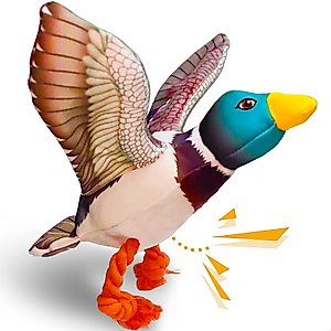 ADSDIA Squeaky Dog Toys for Puppy Teething Stuffed Plush Dog Toys for Small Medium Dogs Duck Dog Toys with 2 Rope Legs