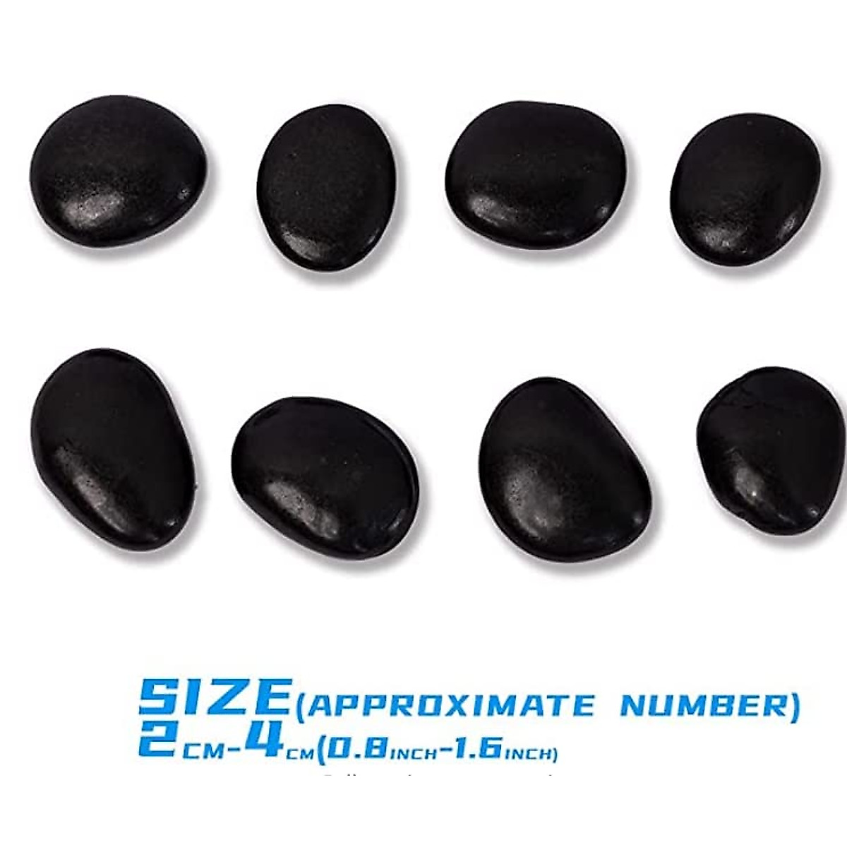 NMEINV 2 lb Natural Decorative Black Pebbles - Decorative River Rocks for Bamboo Plants, Fish Tank, Vase Fillers and Fairy Garden(1 to 2 Inch).